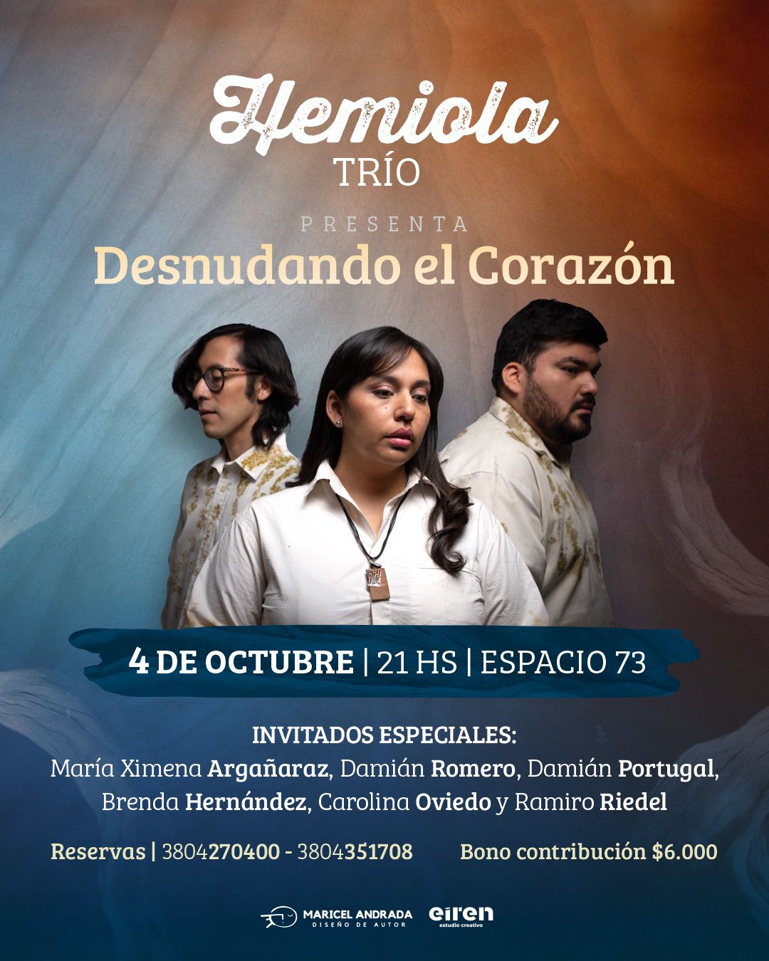 Hemiola Trío presenta “Desnudando el Corazón” en Espacio 73 - Culturas ...